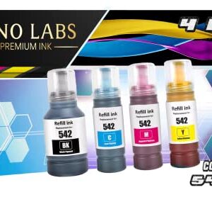 KINOLABS 542 Compatible Ink Bottles Replacement for Epson 542 T542 for Pro EcoTank ET-5800 ET-5850 ET-5880 ET-16600 ET-16650 (1 Black,1 Magenta, 1 Cyan, 1 Yellow, 4 Pack)