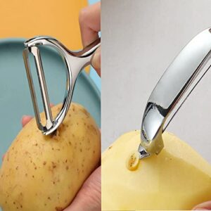 Mexrasdos Vegetable Peeler 2 Different Shaped Peelers Apple Peelers Stainless Steel Fruit Peelers for Kitchen Non-Slip Handle Peeler for Potato, Carrot, Veggie (2 PCS)