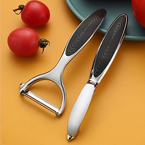 Mexrasdos Vegetable Peeler 2 Different Shaped Peelers Apple Peelers Stainless Steel Fruit Peelers for Kitchen Non-Slip Handle Peeler for Potato, Carrot, Veggie (2 PCS)