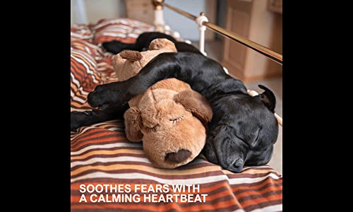 Pro Pet Works Puppy Heartbeat Toy-Calming Plush Stuffed Animal Dog Toy with Heartbeat for Relief of Separation Anxiety-Calming Behavioral Sleeping Aid Crate Training-Cuddle Pup