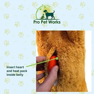 Pro Pet Works Puppy Heartbeat Toy-Calming Plush Stuffed Animal Dog Toy with Heartbeat for Relief of Separation Anxiety-Calming Behavioral Sleeping Aid Crate Training-Cuddle Pup