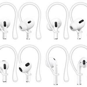 4 Pairs 【 Anti-Slip 】 Compatible with AirPods 2 Ear Hooks, Replacement Ergonomic Design Comfortable Fit Ear Tips Wingtips Sport Holder Accessories Compatible with AirPods 3 2 1 & Pro White 722