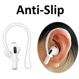 4 Pairs 【 Anti-Slip 】 Compatible with AirPods 2 Ear Hooks, Replacement Ergonomic Design Comfortable Fit Ear Tips Wingtips Sport Holder Accessories Compatible with AirPods 3 2 1 & Pro White 722