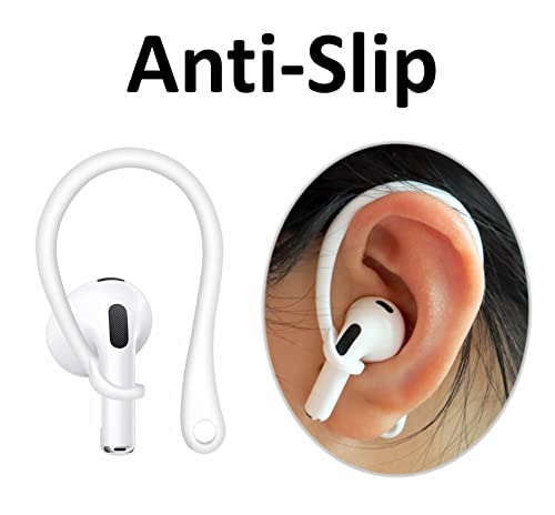 4 Pairs 【 Anti-Slip 】 Compatible with AirPods 2 Ear Hooks, Replacement Ergonomic Design Comfortable Fit Ear Tips Wingtips Sport Holder Accessories Compatible with AirPods 3 2 1 & Pro White 722