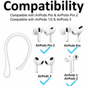 4 Pairs 【 Anti-Slip 】 Compatible with AirPods 2 Ear Hooks, Replacement Ergonomic Design Comfortable Fit Ear Tips Wingtips Sport Holder Accessories Compatible with AirPods 3 2 1 & Pro White 722