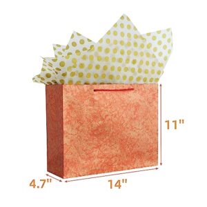 FENKON 2pcs 14" Large Birthday Gift Bags with Tissue Paper for Women Red Paper Gift Bags Medium Size for Mothers Day Christmas Valentines Day Anniversary