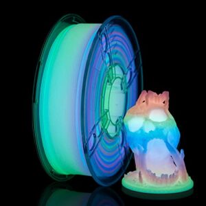 pla filament 1.75mm, pla glow in the dark filament, multicolor, green, blue,purple,orange,pink,shiny,fit most fdm printer,dimensional accuracy +/- 0.05 mm,1kg spool(2.2lbs)