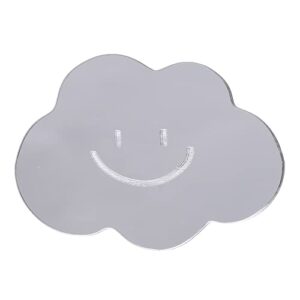 onlyou griptok phone grip korean grip tok simple cloud cloud design fluffy mirror cute phone stand drop prevention custom pair women's silver