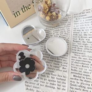 ONLYOU GRIPTOK Phone Grip Korean Grip Tok Simple Heart Flower Round Design Mirror Cute Phone Stand Drop Prevention Custom Women's Round