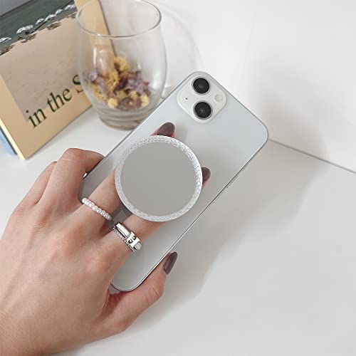 ONLYOU GRIPTOK Phone Grip Korean Grip Tok Simple Heart Flower Round Design Mirror Cute Phone Stand Drop Prevention Custom Women's Round