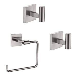 kokosiri robe hooks bathroom towel hook 2 pack bath towel rings hand towel holder brushed nickel b1013br-p2+b3007br