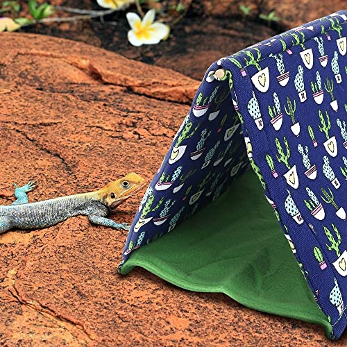 DONGKER Reptile Sleeping Bag, Bearded Dragon Tent Hide Soft Reptile Sleeping Tent with 3 Suction Cups for Lizard Bearded Dragon Leopard Gecko