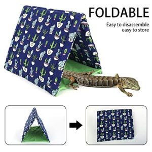 DONGKER Reptile Sleeping Bag, Bearded Dragon Tent Hide Soft Reptile Sleeping Tent with 3 Suction Cups for Lizard Bearded Dragon Leopard Gecko