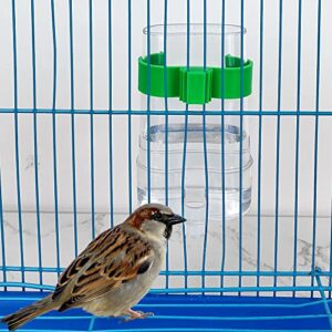 2Pcs Bird Feeder Water Dispenser for Cage Parakeet Bird Water Hanging Feeder Cup Plastic Food Feeding Box Pet Cage Accessories Seed Food Holder for Small Birds Parrots Cockatiel Budgies