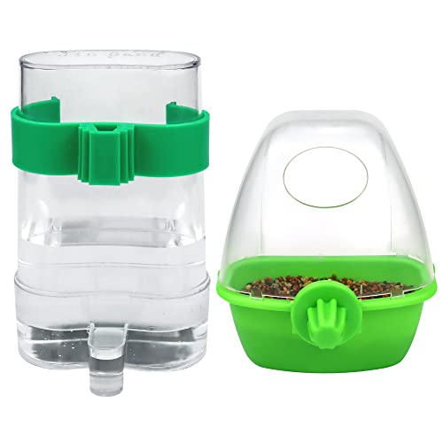 2Pcs Bird Feeder Water Dispenser for Cage Parakeet Bird Water Hanging Feeder Cup Plastic Food Feeding Box Pet Cage Accessories Seed Food Holder for Small Birds Parrots Cockatiel Budgies