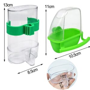 2Pcs Bird Feeder Water Dispenser for Cage Parakeet Bird Water Hanging Feeder Cup Plastic Food Feeding Box Pet Cage Accessories Seed Food Holder for Small Birds Parrots Cockatiel Budgies