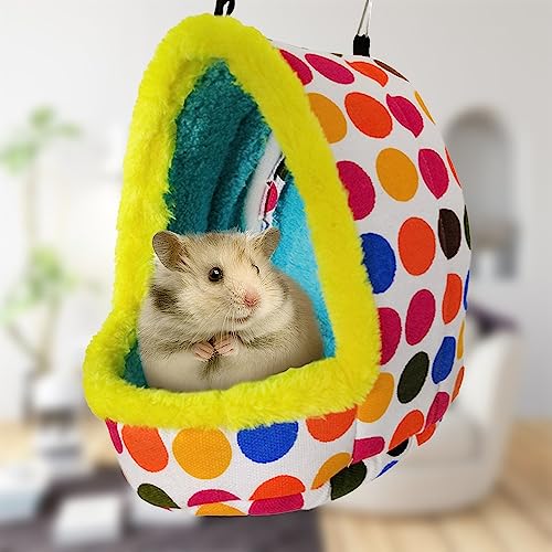 DONGKER Winter Warm Bird Nest House, Bird Parrot Hammock Nest Plush Guinea Pig Hammock Tent Bed for Hamster Parrot Macaw Budgies Cockatiels