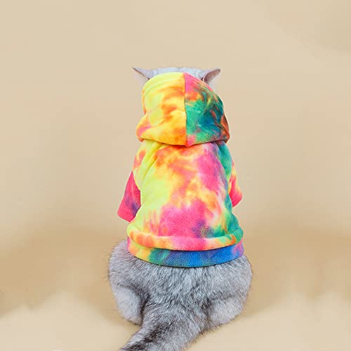 Dog Hoodie for Small Medium Dogs Tie Dye Pet Coat Dog Clothes Dog Pajamas Fall Winter Daily Warm Polar Fleece Soft Lightweight Doggie Sweatshirt Halloween Christmas Festival Apparel for Dogs Cats