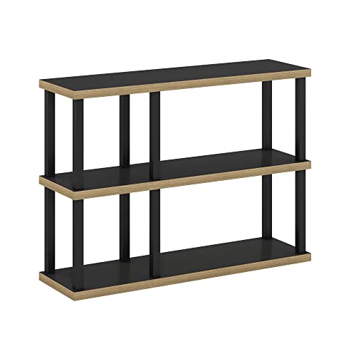 Furinno Turn-N-Tube No Tools Decorative Display Shelf, 3-Tier, Americano/Black