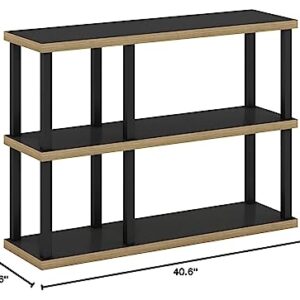 Furinno Turn-N-Tube No Tools Decorative Display Shelf, 3-Tier, Americano/Black