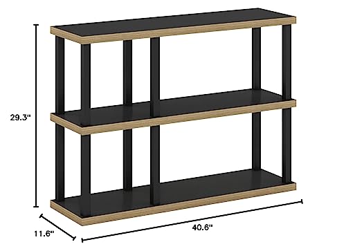 Furinno Turn-N-Tube No Tools Decorative Display Shelf, 3-Tier, Americano/Black