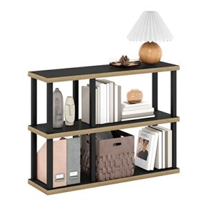 Furinno Turn-N-Tube No Tools Decorative Display Shelf, 3-Tier, Americano/Black