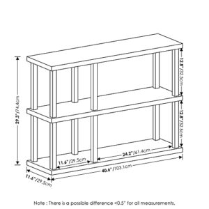 Furinno Turn-N-Tube No Tools Decorative Display Shelf, 3-Tier, Americano/Black