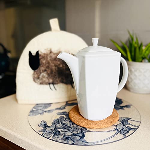 GLACIART ONE Wool Teapot Cozy Kettle Cover | Dome Shaped Large Tea Cozy for Teapot, Kettle or French Press | Handmade & Needle Felted from Natural Wool | Teapot Warmer Up to 2 Hours | Great as Gift