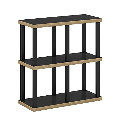 Furinno Turn-N-Tube No Tools Decorative Display Shelf, 4-Cube, Americano/Black