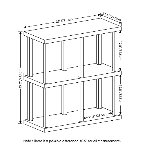 Furinno Turn-N-Tube No Tools Decorative Display Shelf, 4-Cube, Americano/Black