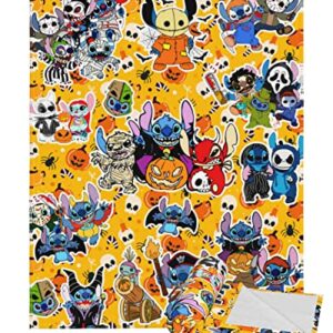 Halloween Horror Blanket Ultra Soft Throw Blanket Warm Cozy Flannel Blanket Microfiber Fleece Cover Home Decorative Throw for Sofa Couch Bed Office 50"x40"