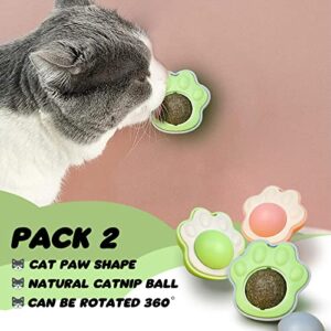 BOXTOHEART 4 Pack Catnip Ball Toys, Edible Organic Balls for Cats and Kittens - Crab Avocado Snail Shapes, Wall Mountable for Engaging Play, Teeth Cleaning, and Hairball Relief (4-Pack-E)