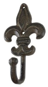 rustic iron fleur de lis decorative wall hooks (sold in sets of 3 sm)