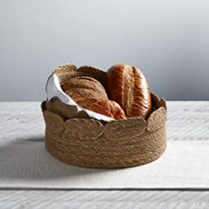 Mud Pie Scalloped Jute Basket Set, Brown