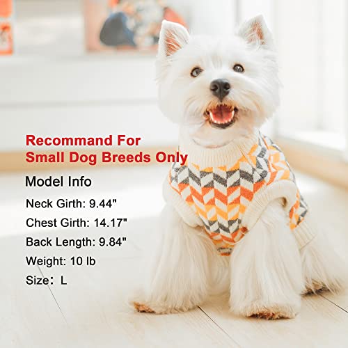 ISPET Knitwear Colorful Dog Sweater Crochet Small Pet Warm Sweatshirt Cold Weather Thickening Yorkie Sweater Vest Puppy Winter Clothes for Small Medium Dogs Cats