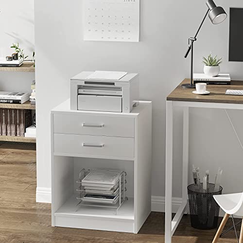 ADORNEVE Nightstands Set of 2,White Night Stand with Charging Station & Drawers,Night Stands for Bedrooms 2