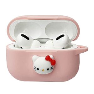 cartoon case for airpods pro 2nd generation 2022,seadream kawaii silicone protective cover 3d cute cat animal character case cover with metal keychain compatible with airpods pro 2nd