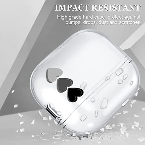 OOK Clear Case for AirPods Pro 2nd Generation 2022, Heart Design Full Body Shockproof Protective AirPods Pro 2 Case Anti-Scratch Anti-Yellow Wireless Charging Case with Lanyard