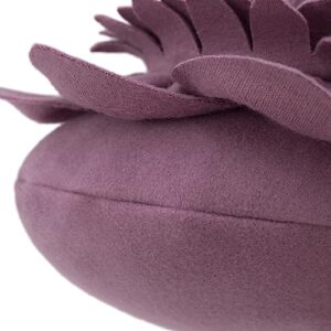 OiseauVoler 3D Flower Throw Pillows with Insert Included Decorative Handmade Accent Round Pillow Cushion for Couch Bedroom Aesthetic Home Decor 14 Inch Purple