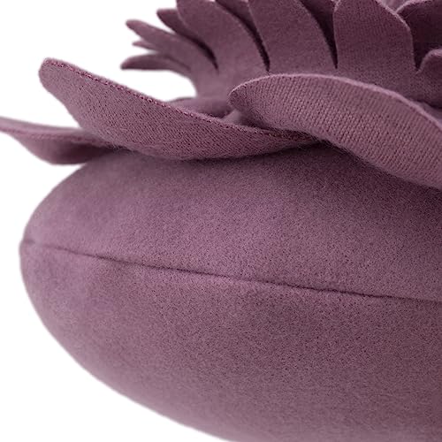 OiseauVoler 3D Flower Throw Pillows with Insert Included Decorative Handmade Accent Round Pillow Cushion for Couch Bedroom Aesthetic Home Decor 14 Inch Purple