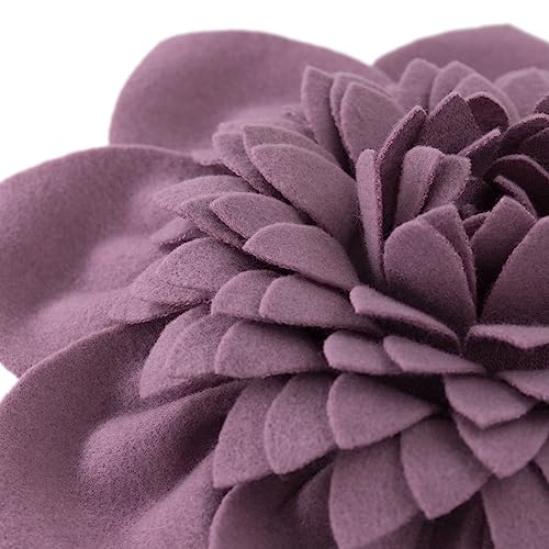 OiseauVoler 3D Flower Throw Pillows with Insert Included Decorative Handmade Accent Round Pillow Cushion for Couch Bedroom Aesthetic Home Decor 14 Inch Purple