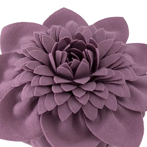 OiseauVoler 3D Flower Throw Pillows with Insert Included Decorative Handmade Accent Round Pillow Cushion for Couch Bedroom Aesthetic Home Decor 14 Inch Purple