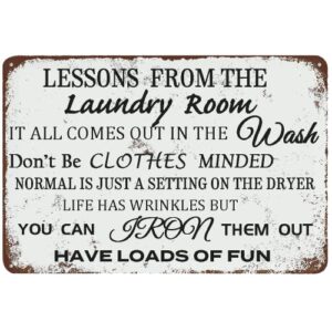 christmas decorations gifts for men womens Funny Laundry Room Rules Metal Tin Sign Wall Decor Rustic Farmhouse Laundry Sign for Home Decor Gifts 8 x 12 inch