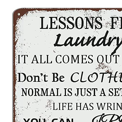 christmas decorations gifts for men womens Funny Laundry Room Rules Metal Tin Sign Wall Decor Rustic Farmhouse Laundry Sign for Home Decor Gifts 8 x 12 inch