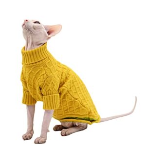 Sphynx Cat Clothes Knitted Soft High-end Fashion High-Neck Thickened Warm Winter Hairless Cat Clothes Devon Cornish Cat Clothes (X-Large)