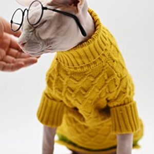 Sphynx Cat Clothes Knitted Soft High-end Fashion High-Neck Thickened Warm Winter Hairless Cat Clothes Devon Cornish Cat Clothes (XX-Large)