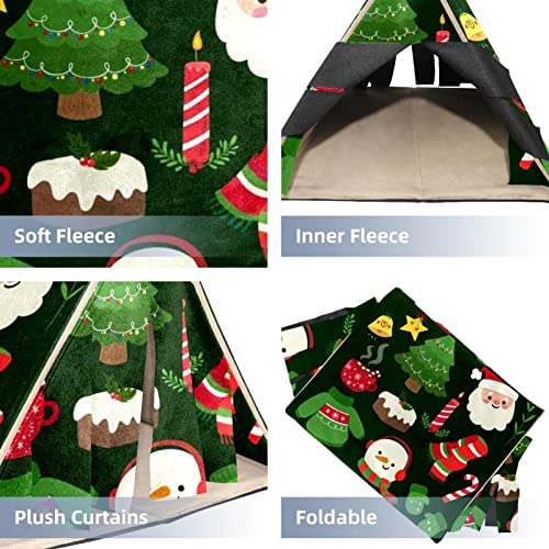 Y-DSIWX Guinea Pig Hideout House Bed, Christmas Elements Rabbit Cave, Squirrel Chinchilla Hamster Hedgehog Nest Cage