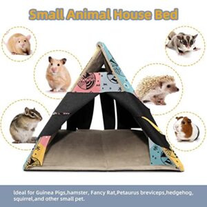 Y-DSIWX Guinea Pig House Bed, Rabbit Large Hideout, Small Animals Nest Hamster Cage Habitats Abstract Christmas Balls Colorful Background