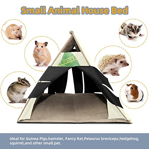 Y-DSIWX Guinea Pig House Bed, Rabbit Large Hideout, Small Animals Nest Hamster Cage Habitats Yellow Ribborn Christmas Tree