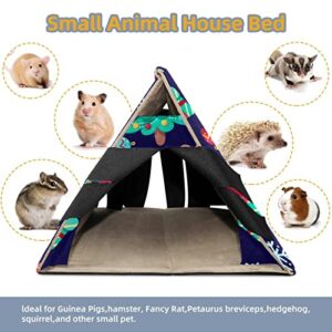 Y-DSIWX Guinea Pig House Bed, Rabbit Large Hideout, Small Animals Nest Hamster Cage Habitats Purple Christmas Tree & Gingerbreads